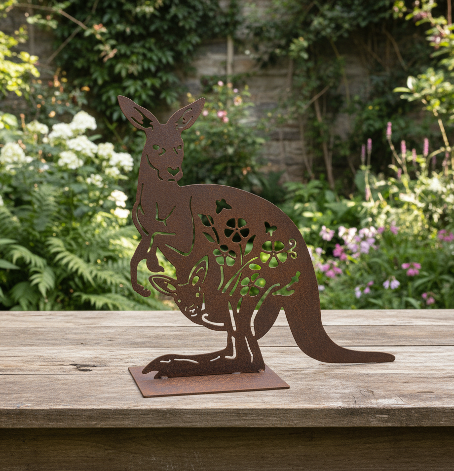 LASER CUT KANGAROO WITH JOEY ON BASE – Forum4 Collections