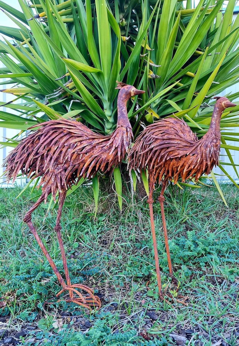SET 2 RUSTY METAL GARDEN EMU PAIR – Forum4 Collections