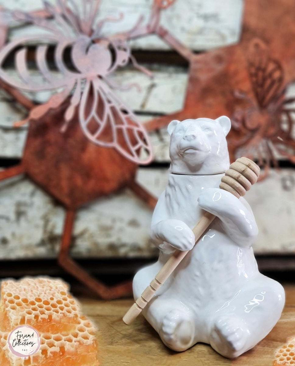 CERAMIC HONEY BEAR POT WITH DIPPER – Forum4 Collections