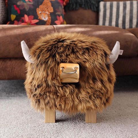 HIGHLAND BULL GENUINE FOOT STOOL - GINGERBREAD – Forum4 Collections