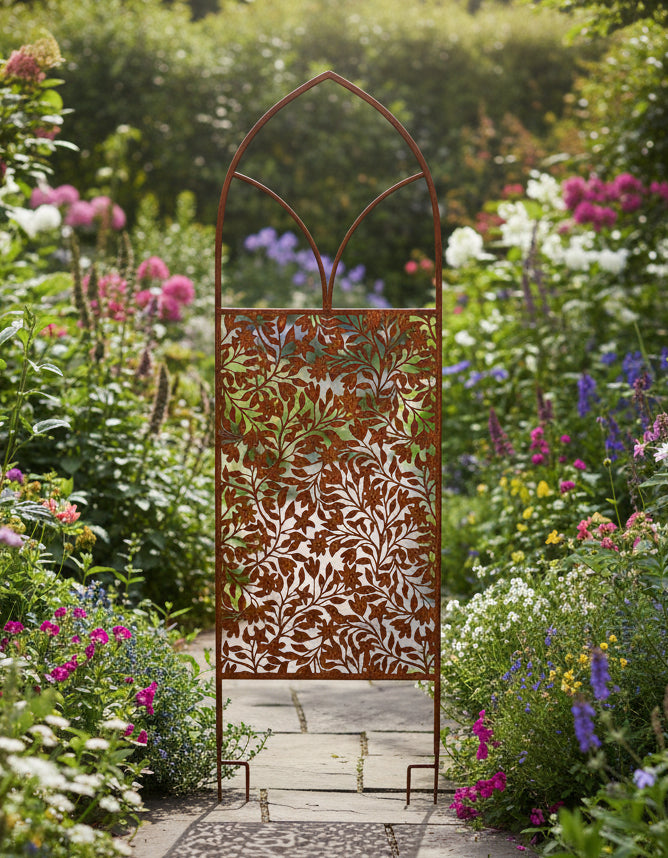 Arched Rust Screen / Wall Art + Removable Stakes – Forum4 Collections