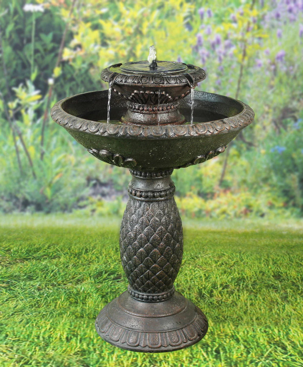 SOLAR VICTORIAN BIRD BATH WATER FOUNTAIN DUO FEATURE – Forum4 Collections
