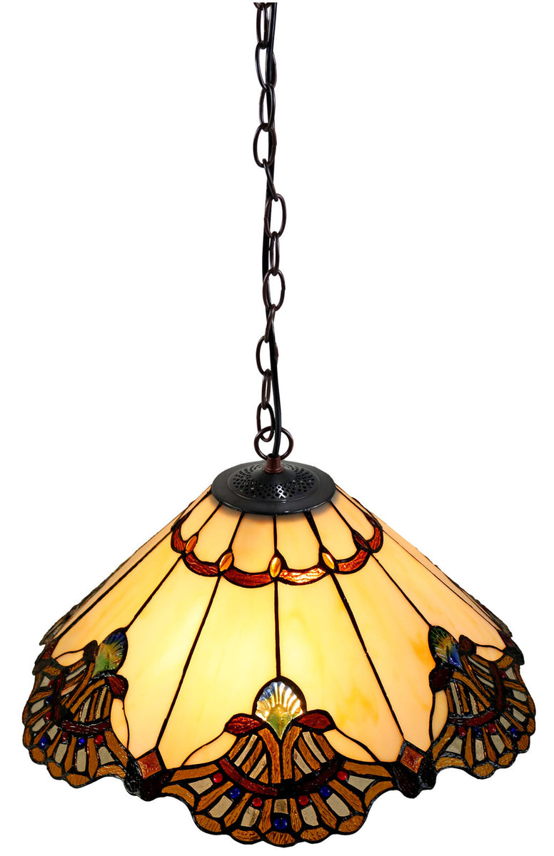 Benita Beige Hanging Lamp - Mosaic Stained Glass - Leadlight – Forum4 Collections