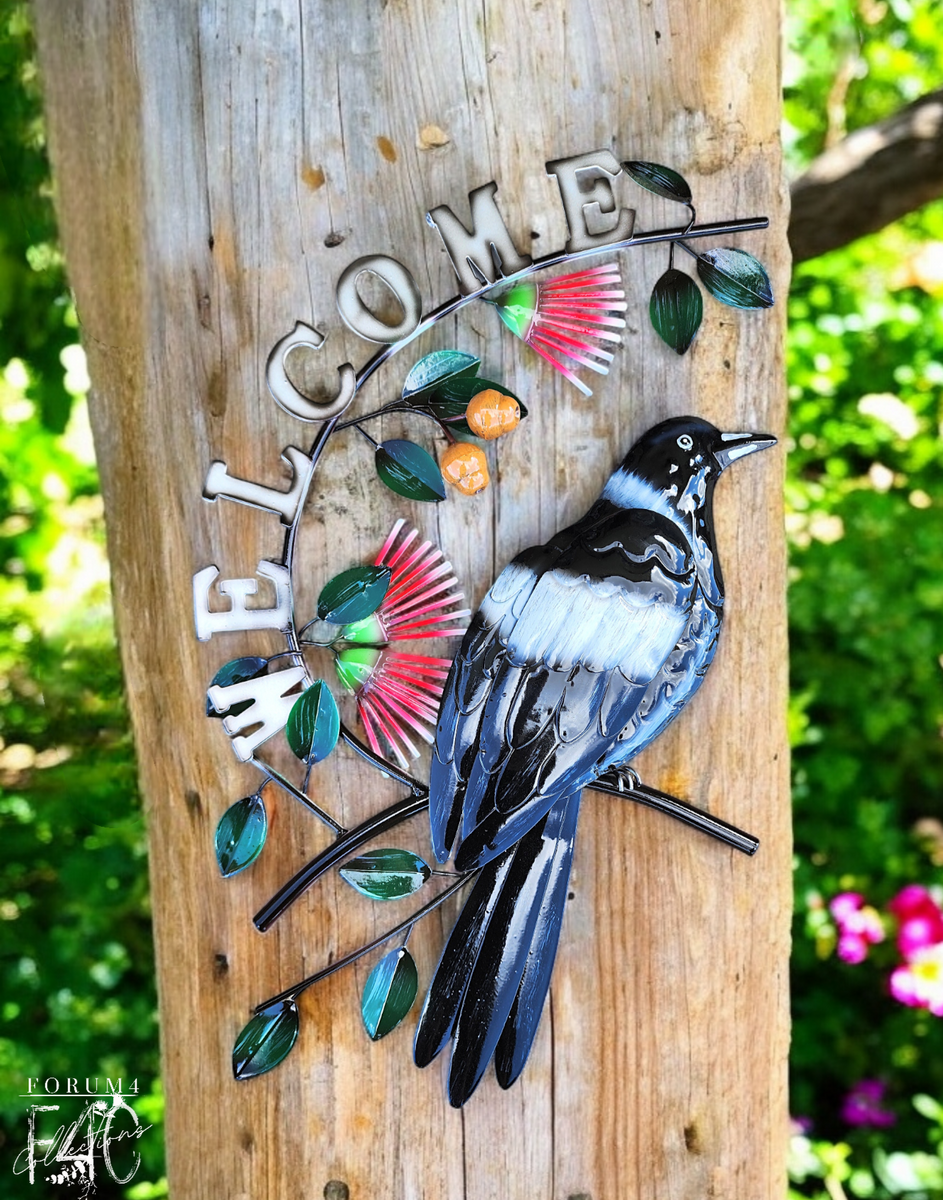 WELCOME MAGPIE WITH GUMNUT BLOSSOMS – Forum4 Collections