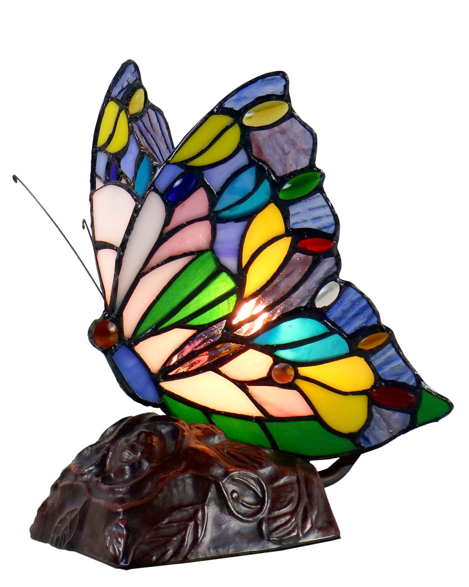 Butterfly Lamp Rainbow Fiesta Large - Mosaic Stained Glass - Leadlight ...