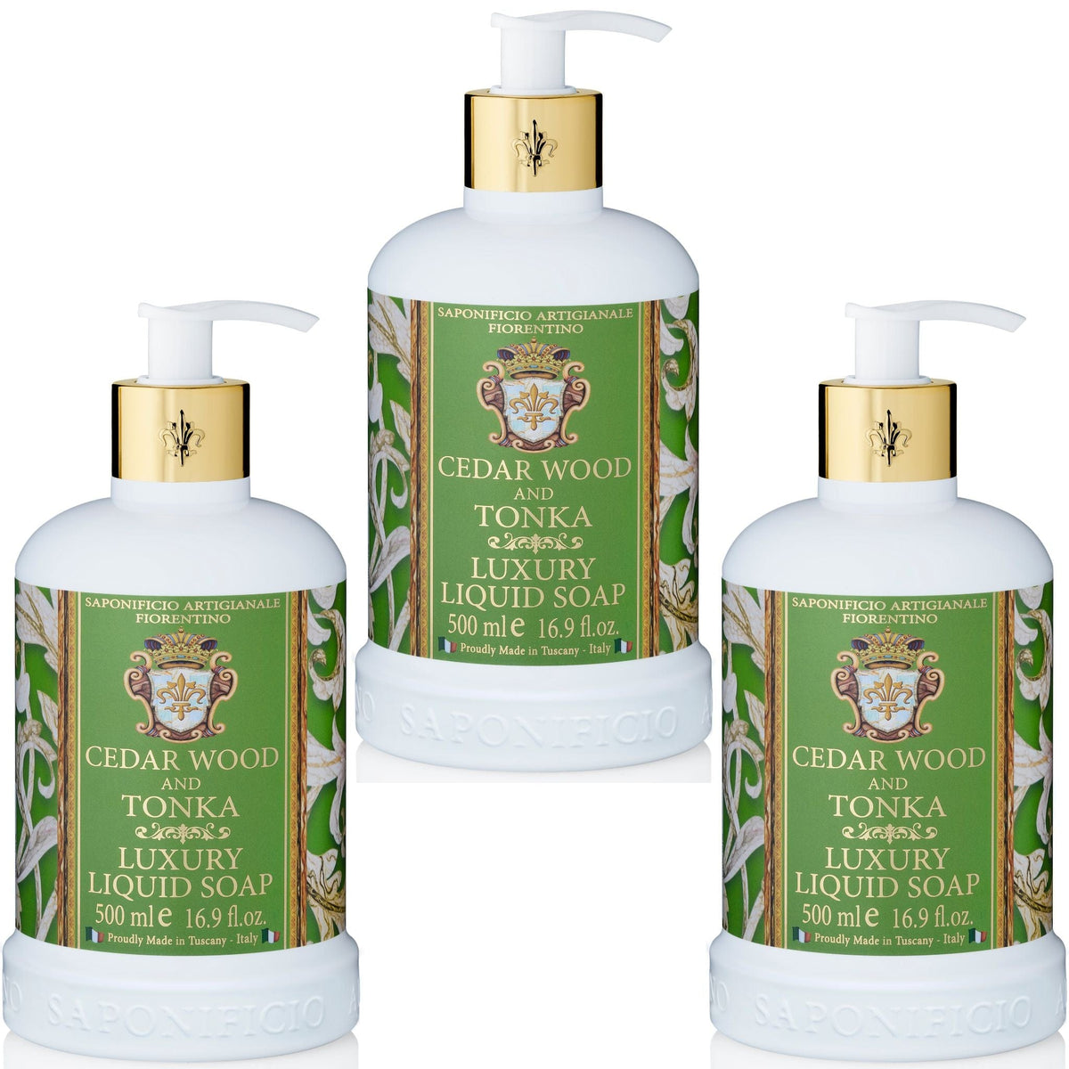 Saponificio Artigianale Fiorentino Cedar Wood & Tonka Hand Wash Set of ...