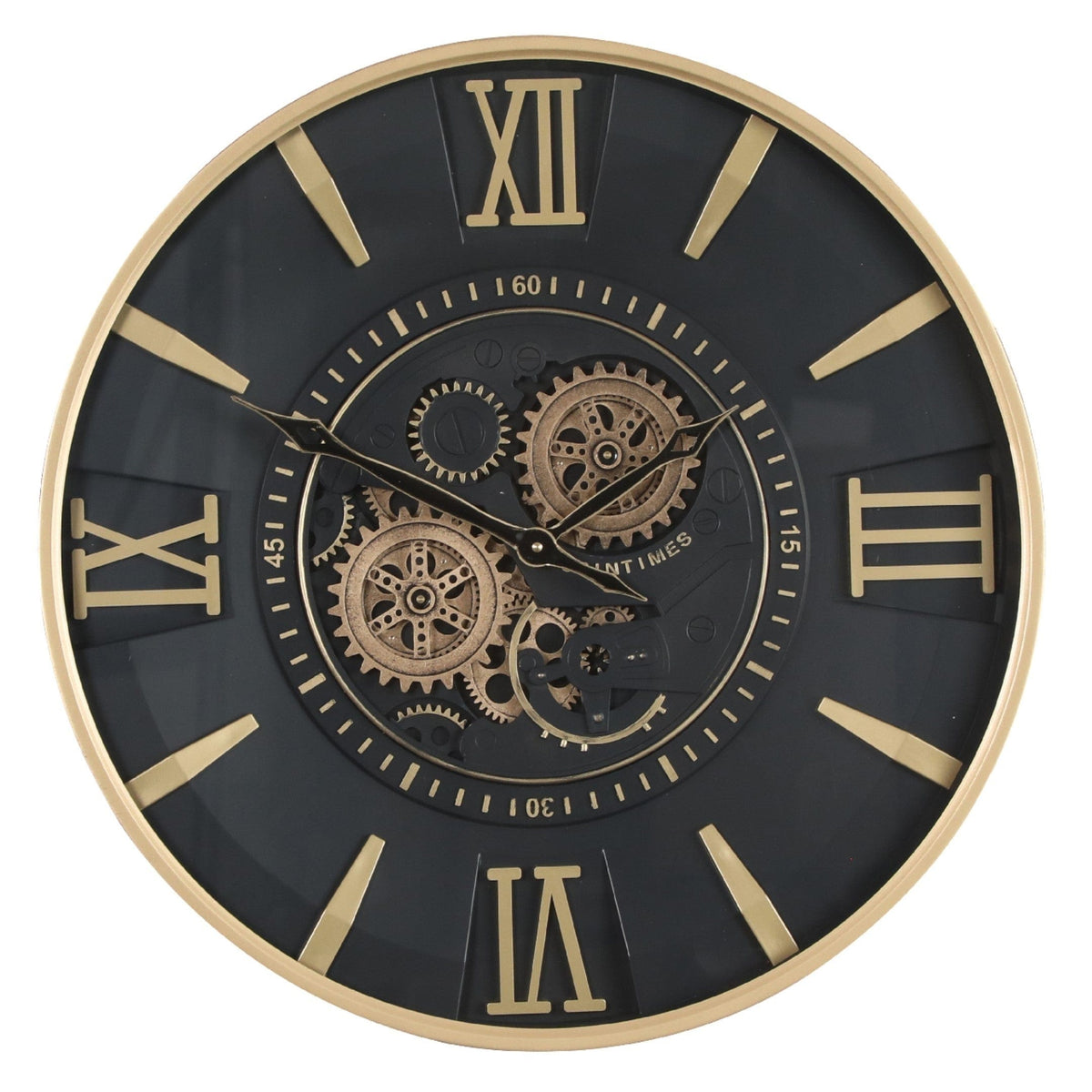 Alamo Round Moving Cogs Wall Clock - Gold w Black – Forum4 Collections