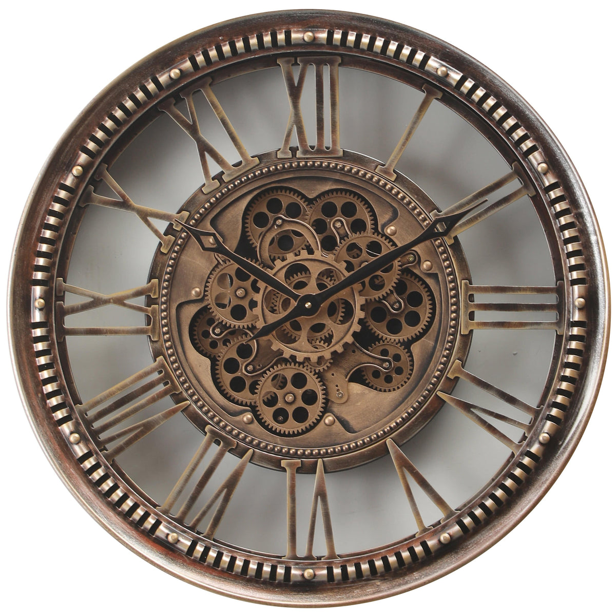 The Majesty Round Industrial Moving Cogs Wall Clock – Forum4 Collections