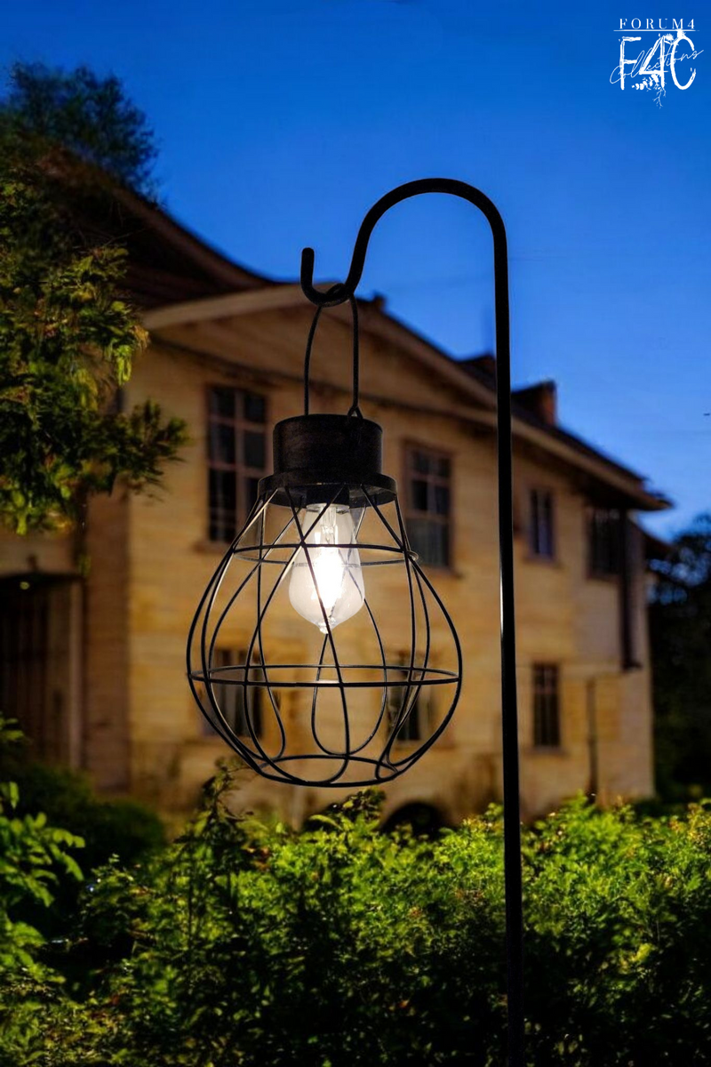 RUSTIC BRONZE WIRE METAL HANGING SOLAR LIGHT ON STAKE – Forum4 Collections